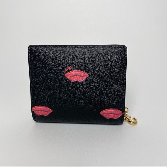 Coach | Bags | Coach Snap Bifold Wallet With Lips Print | Poshmark